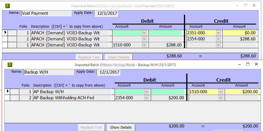 Voiding Non-Check Payments [Grandjean & Braverman, Inc]